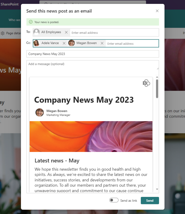 SharePoint News für E-Mail: Nachrichten per Mail verteilen - Bertschy ...